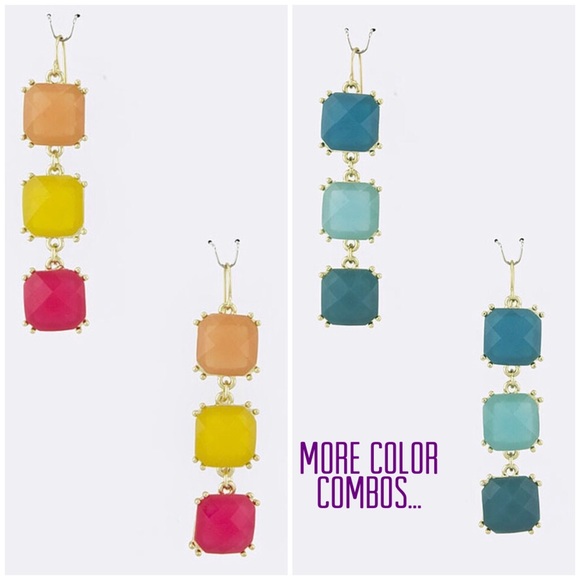 kyky&zo | Jewelry | Thrilled Square Dangleavail 5 Color Combosnwt ...